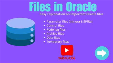 Oracle Database Files Parameter Control Redo Log And Data Files Youtube