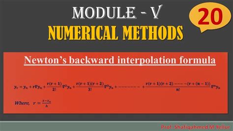 20 Newtons Backward Interpolation Formula 18mat21 Youtube