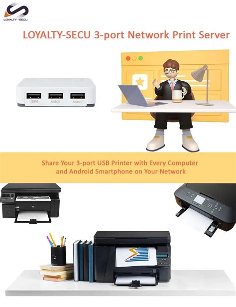 USB Ports Network Print Server Turns USB Printer Into Ethernet Loyalty Secu