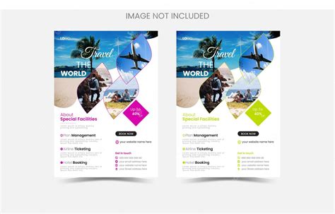 벡터 여행 판매 전단지 템플릿 프리미엄 벡터
