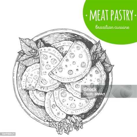 엠파나다스 상단 뷰 벡터 일러스트레이션 브라질 요리 선형 그래픽 벡터에 대한 스톡 벡터 아트 및 기타 이미지 벡터 엠파나다 브라질 Istock