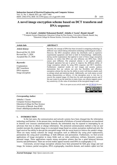 A Novel Image Encryption Scheme Based On Dct Transform And Dna Sequence Pdf