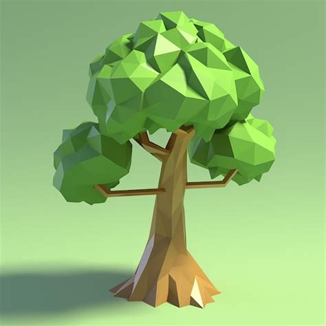 Premium Photo A Low Poly Tree With A Tree In The Middle
