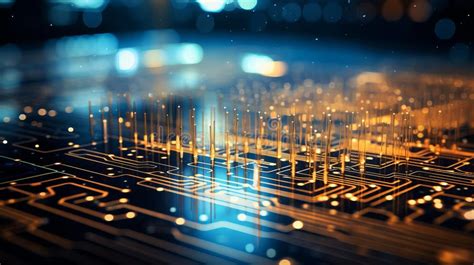 Blurred Bokeh With Binary Code And Computer Circuitry For A Captivating