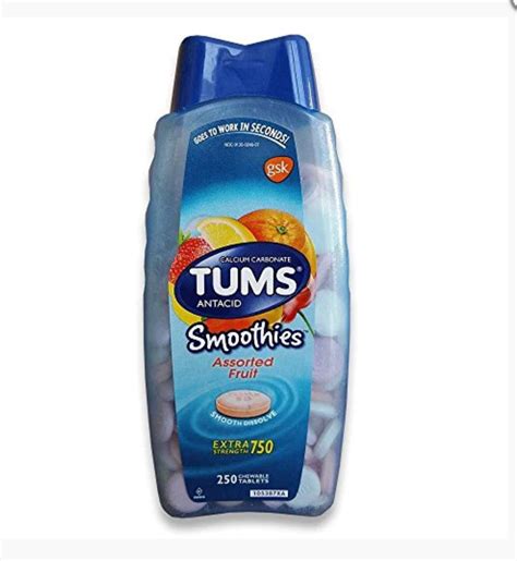 Tums Extra Strength Smoothies 250 Chewable Tablets Online Depot Store