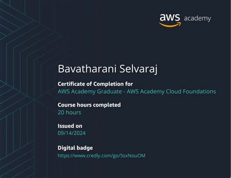 Bavatharani Selvaraj On Linkedin Aws Cloudcomputing Certification Skilldevelopment