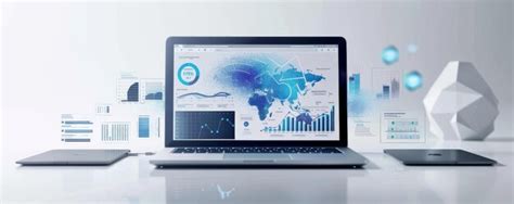 Hightech Laptop Displaying Data Analytics And Graphs In Modern Digital