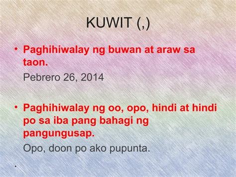 Mga Bantas Punctuations Grade 5 Ppt