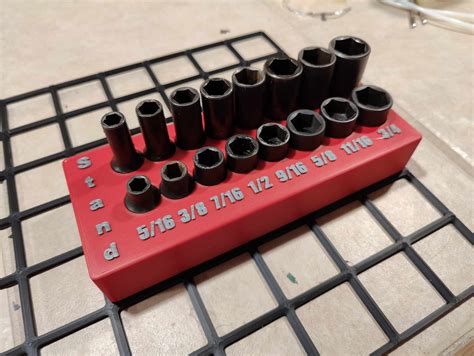 Gridfinity Matco Adv Impact Socket Holder 5 16 3 4 By Joseph Day