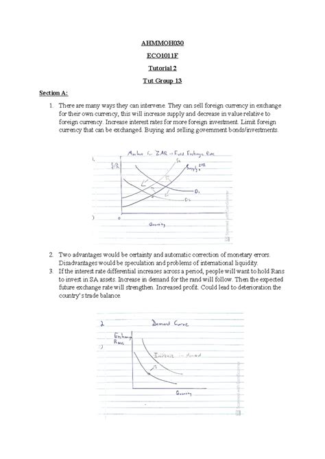 Tut 2 Ecos 2023 Assignment AHMMOH ECO1011F Tutorial 2 Tut Group 13 Section A There Are Many