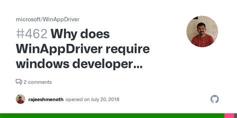 Why Does WinAppDriver Require Windows Developer Mode On Issue Microsoft WinAppDriver