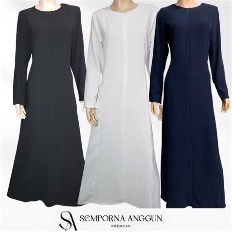 Jubah Muslimah Hitam Putih Biru Gelap Kosong And Nursing Ashlene