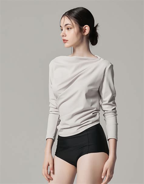 샬롯 드레이프 보트넥 래쉬가드 Cream 감도 깊은 취향 셀렉트샵 29cm