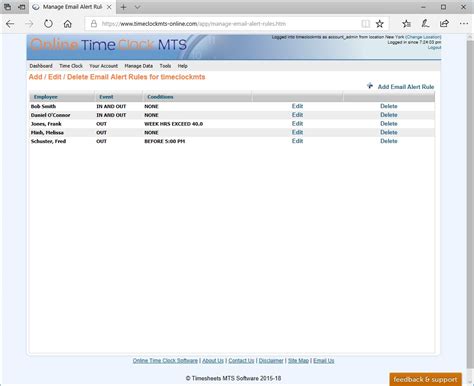 Managing Email Alert Rules