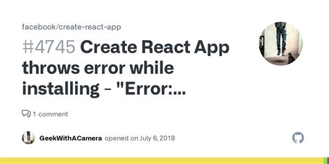 create react app throws error while installing error eexist file