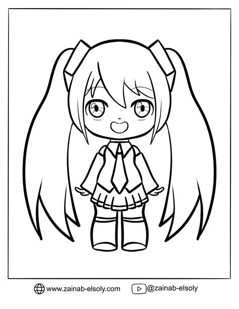 Hatsune Miku Free Coloring Page