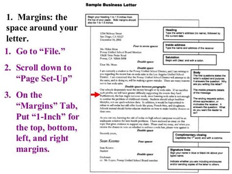 Business Letter Margins