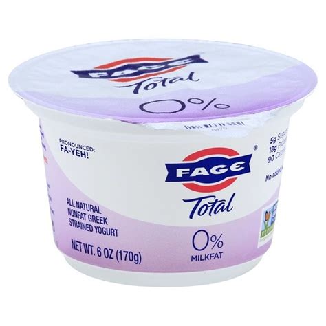 Fage Total Nonfat Greek Strained Yogurt 6 Oz Instacart