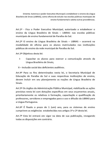 Minuta Libras Pdf Exclusão Social Brasil