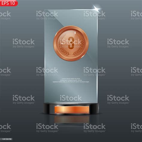 유리 상 사실적인 투명한 우승자 트로피 0명에 대한 스톡 벡터 아트 및 기타 이미지 0명 강단 결정체 Istock