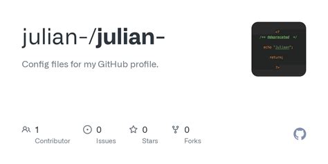 GitHub Julian Julian Config Files For My GitHub Profile