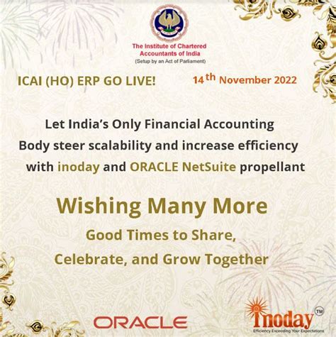 Ajay Pandey On Linkedin We Go Live With One Of Major Oracle Netsuite Implementation At Icai Today
