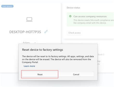 Reset Device From Intune Company Portal For Windows Microsoft Intune Microsoft Learn