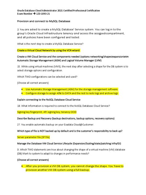 Oracle Cloud Dba Ocp 2021 1z0 1093 21 Pdf Cloud Computing Oracle Cloud Dba Ocp 2021 1z0 1093 21 Pdf Cloud Computing