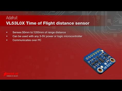 Adafruit VL L X Time Of Flight Distance Sensor Maker Minute YouTube