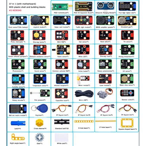 Raspberry Pi Pico 37 In 1 Sensor Kit For Micropython With Main Board