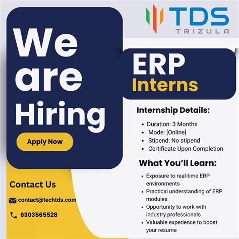 🚀 Kickstart Your Erp Career With Tds Trizula Digital Solutions Pvt Ltd