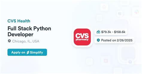 Full Stack Python Developer Cvs Health Simplify Jobs