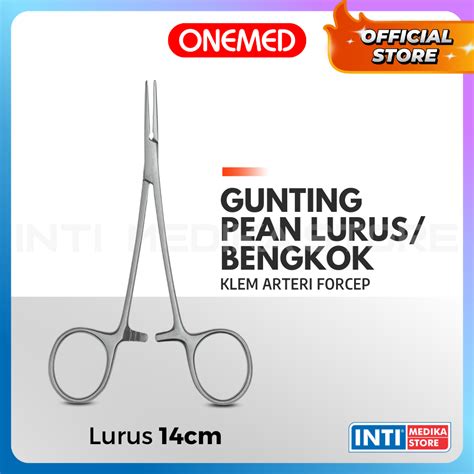 Jual Onemed Gunting Pean Lurus Bengkok Klem Arteri Forcep One Med Shopee Indonesia