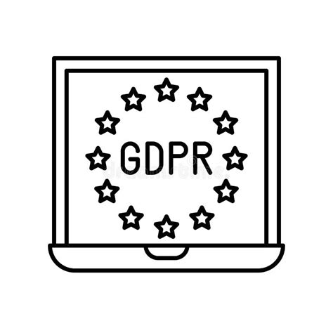 Gdpr General Data Protection Regulation Icon Line Style Stock Vector Illustration Of Notebook