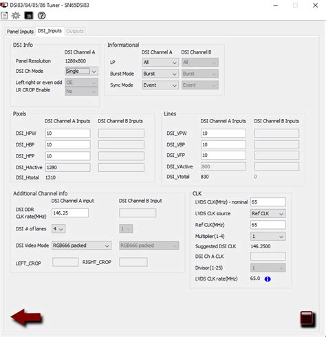 SN DSI Register Settings Configuration In SN SDI For The Test Pattern Interface Forum