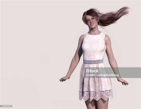 여자 포즈 사람은 진짜가 아닙니다 그녀는 3d 렌더링이므로 모델 릴리스가 필요하지 않습니다 얽힌 머리에 대한 스톡 사진 및 기타 이미지 Istock