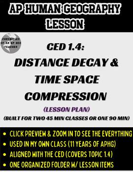 Distance Decay Time Space Compression Lesson Plan TPT