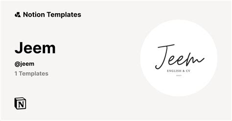 Jeem Template Creator Notion Marketplace