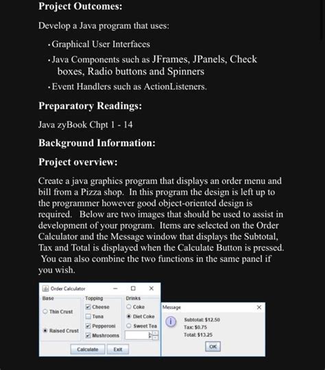 Solved Develop A Java Program That Uses Graphical User
