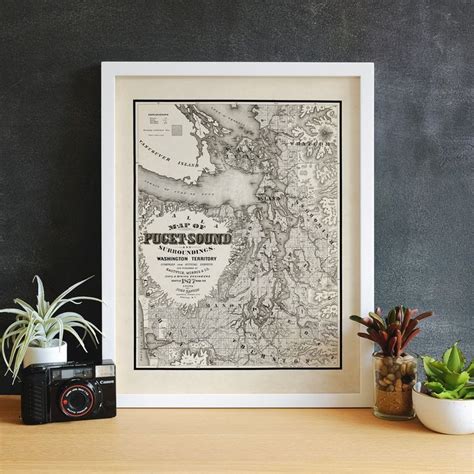 Puget Sound Map Art Etsy Sound Art Sound Map Octopus Wall Art