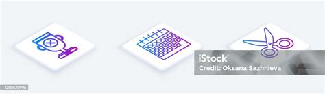 등분성 라인 어워드 컵 캘린더 및 가위를 설정합니다 흰색 정사각형 버튼 벡터 1위에 대한 스톡 벡터 아트 및 기타 이미지 1위 3차원 형태 가위 Istock