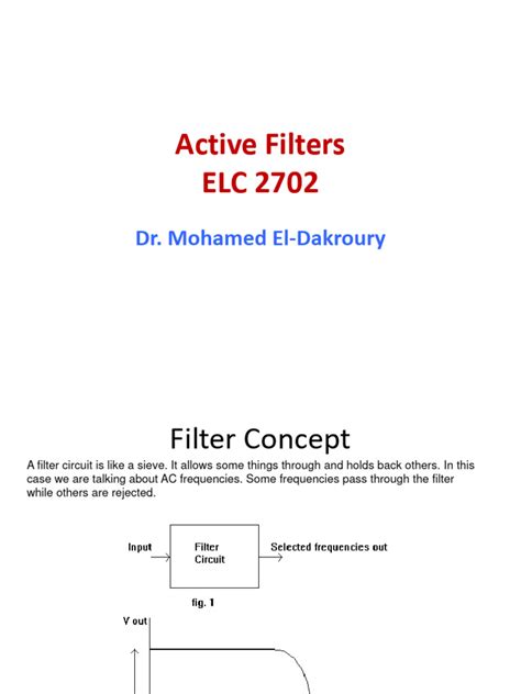 Lecture 5 Active Filters Pdf Electronic Filter Low Pass Filter
