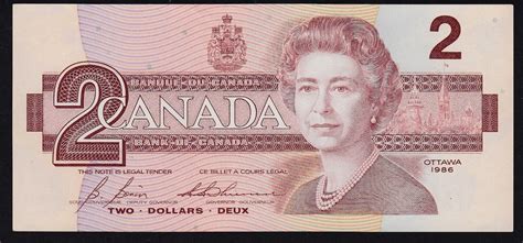 1986 bank of canada 2 mismatch prefix error charlton plate note