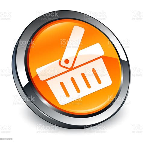 쇼핑 카트 아이콘 3d 오렌지 라운드 버튼 3차원 형태에 대한 스톡 벡터 아트 및 기타 이미지 3차원 형태 계산대 미국 Istock