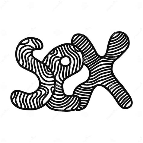 Sex Word Black And White Hand Drawn Illustration Stock Vector Illustration Of Font Decoration