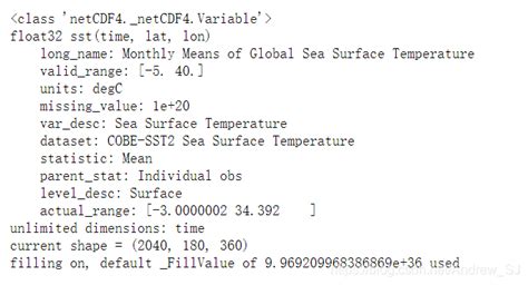 Python读取ncnetcdf4文件from Netcdf4 Import Dataset Sst Datasetsstmnm Csdn博客