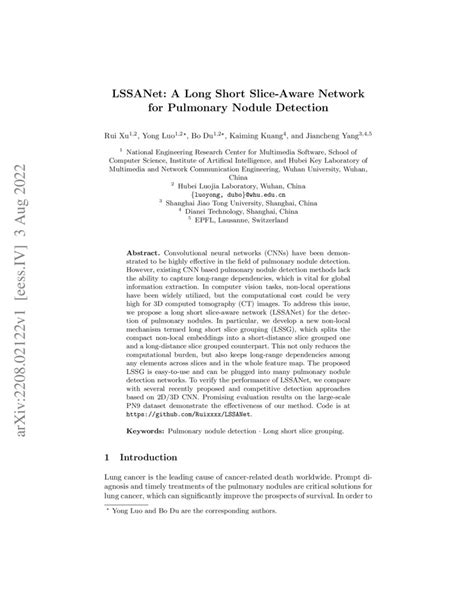 lssanet a long short slice aware network for pulmonary nodule