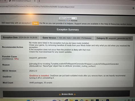 Does Anyone Know What This Better Exceptions Error Means I Cant Load