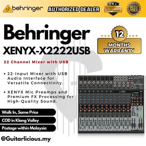 Behringer Xenyx X2222usb Mixer With Usb And Effects 2222 Xenyxx222usb Xenyx Shopee Malaysia
