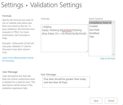 sharepoint column validation [10 real examples] spguides